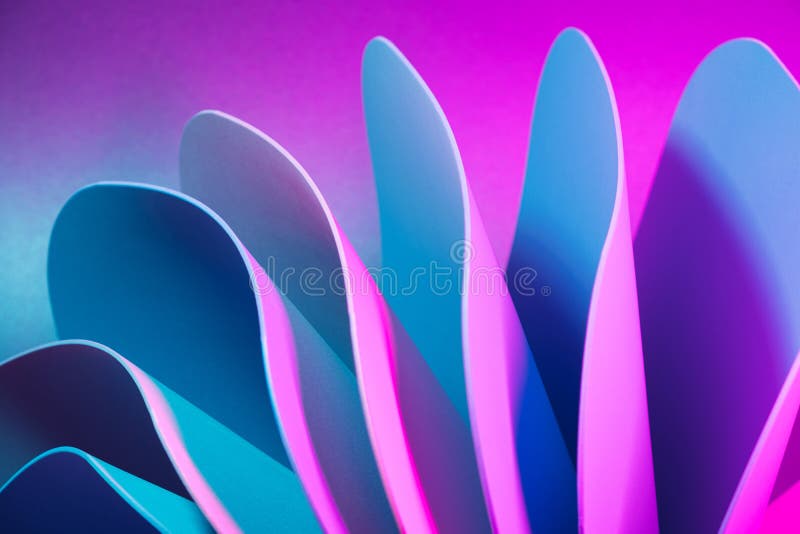 Pink and Teal Dynamic Elements with Neon Led Illumination. Stock Image ...