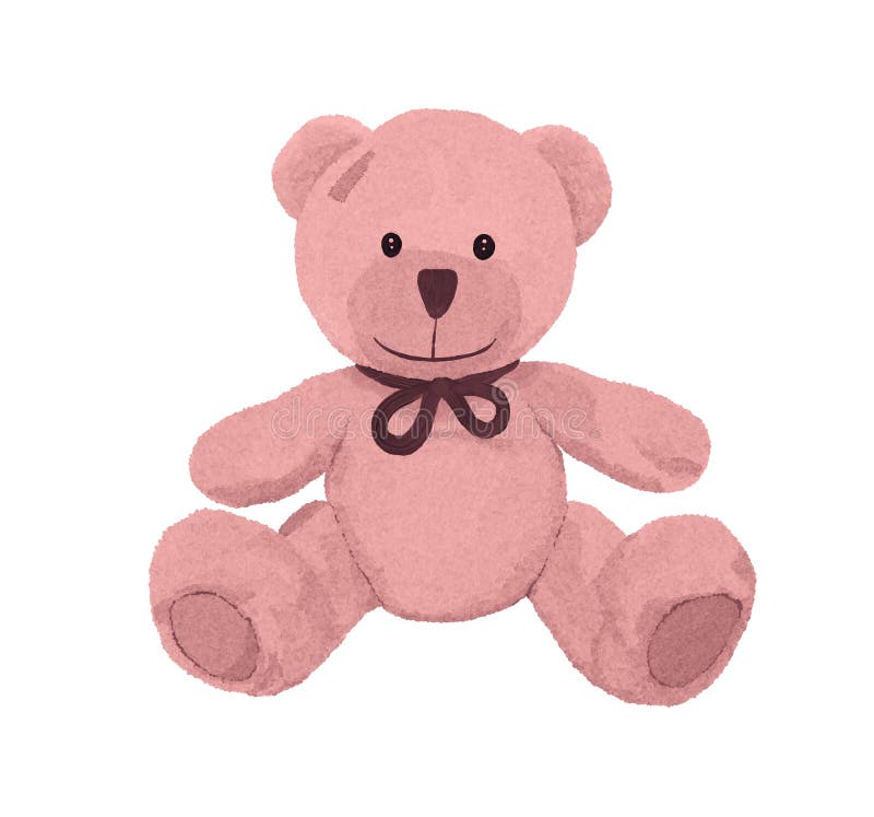 Pink Teddy Bear stock vector. Illustration of drawing - 9881987