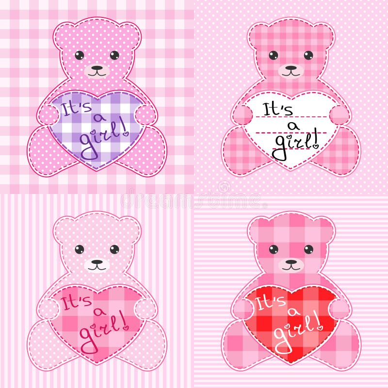 Four Assorted Baby Cards stock vector. Illustration of announcement ...