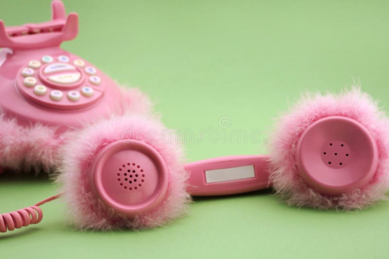 Pink Telephone Receiver with Copy Space Stock Photo - Image of copy ...