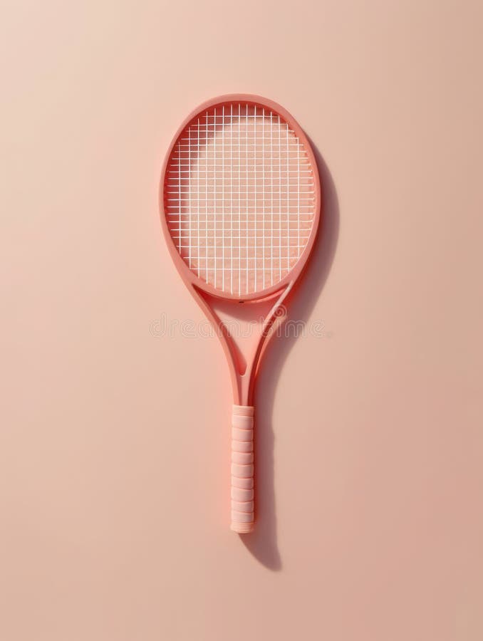 Pink Tennis Racket on Pink Background. Generative AI Stock Image ...