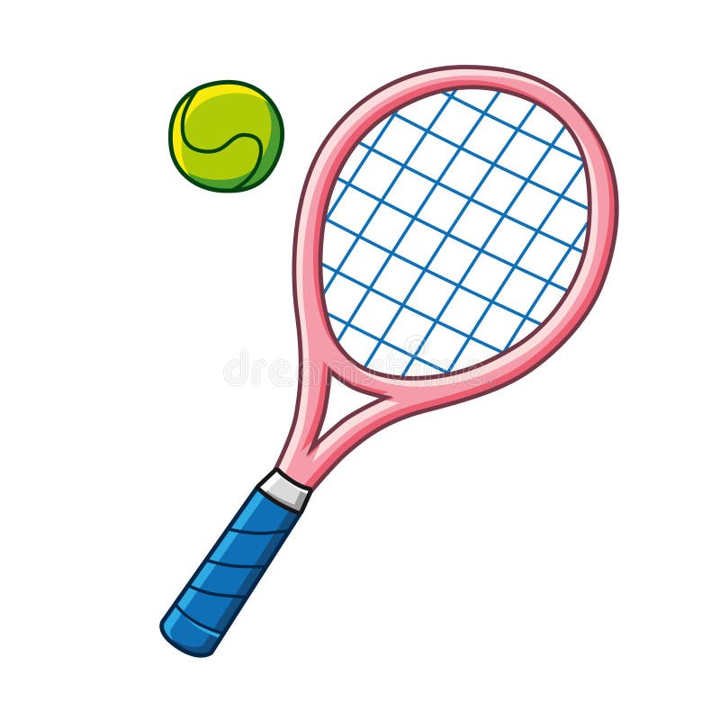 Pink Tennis Racket and Ball Stock Vector - Illustration of competition ...