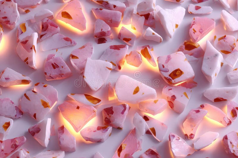 Pink Terrazzo Glowing Chips Stone Abstract Background Modern ...