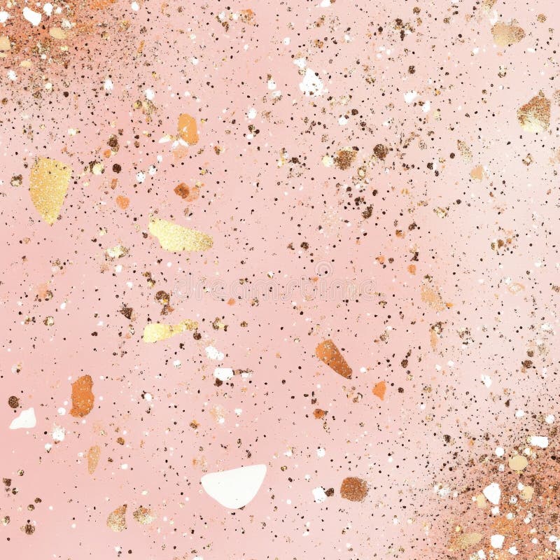 Pink Terrazzo Pattern with Gold and White Speckles Stock Photo - Image ...