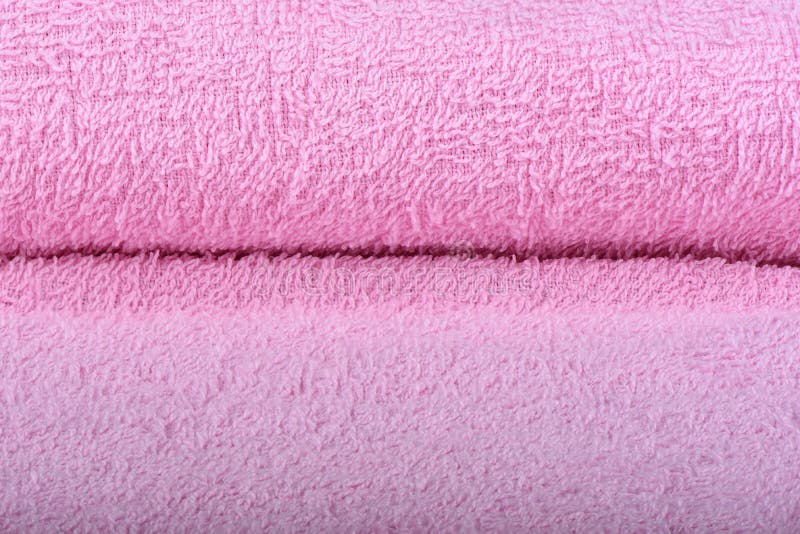 Pink Terry Towel. the Texture of the Cloth Towels Stock Image - Image ...