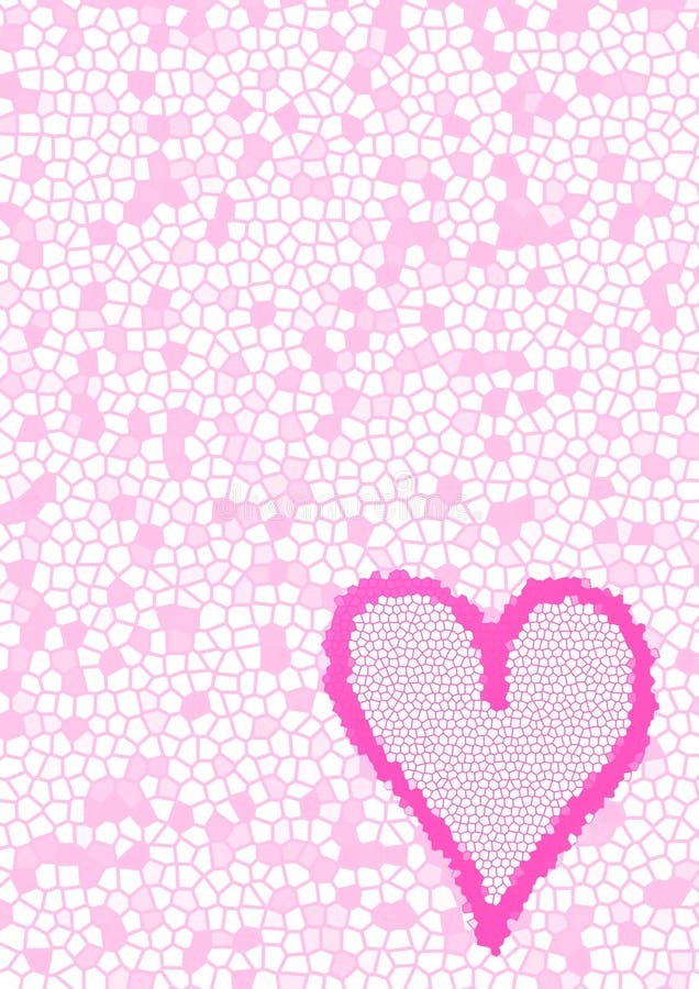 Pink Tessellated Background and Heart Stock Photo - Image of valentine ...
