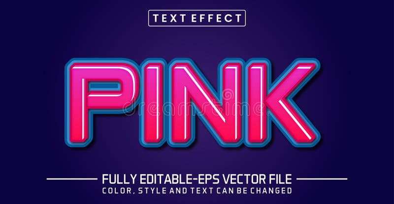 Pink Text Editable Text Effect Stock Vector - Illustration of logotype ...