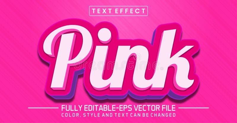 Pink Text Editable Style Effect Stock Vector - Illustration of sign ...