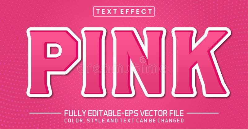 Pink Text Editable Style Effect Stock Illustration - Illustration of ...