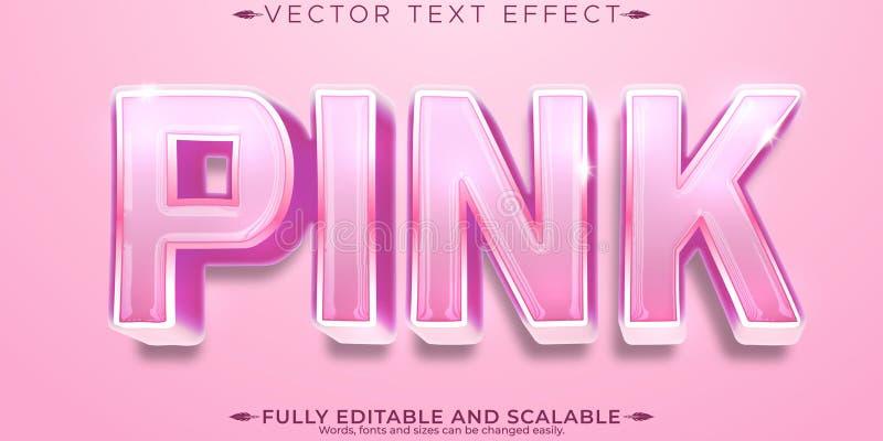 Pink Text Effect, Editable Soft and Clean Text Style Stock Vector ...