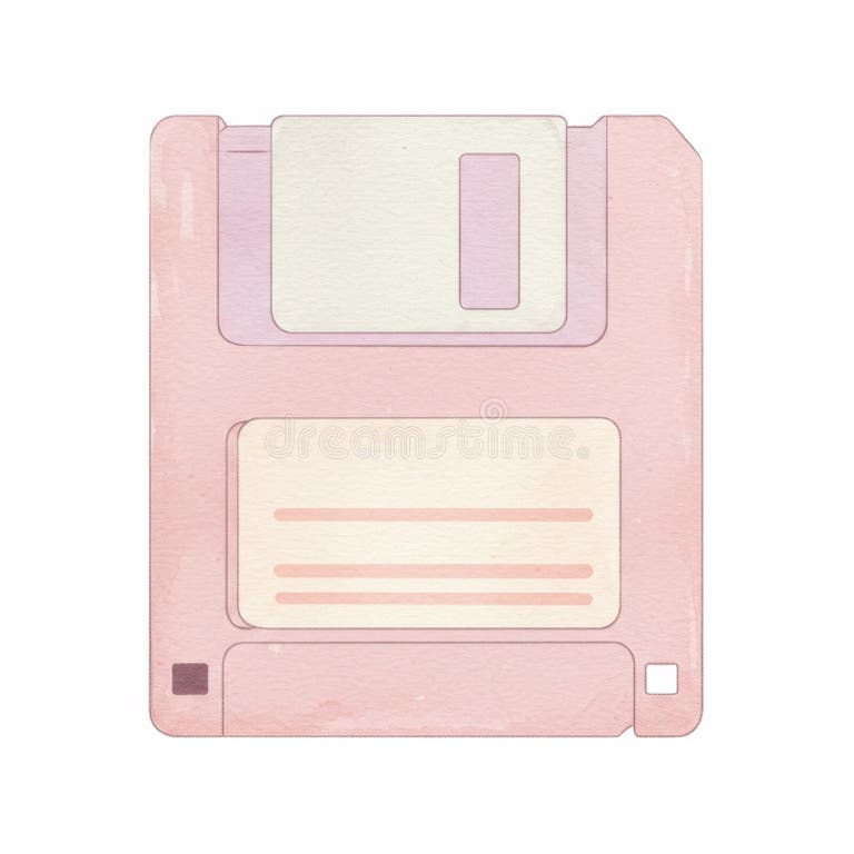 Pink Textured Floppy Disk Illustration Stock Illustration ...