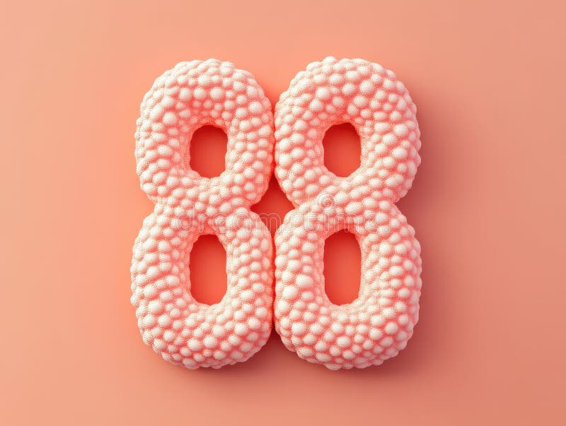 Pink Textured Number 88, Soft and Bumpy Surface Stock Image - Image of ...