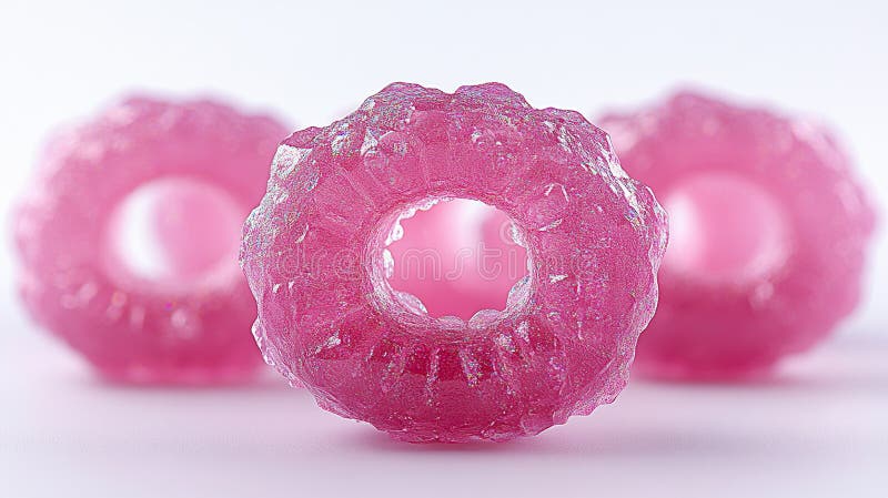 Pink, Textured, Ring-shaped Candies Stock Image - Image of crystal ...