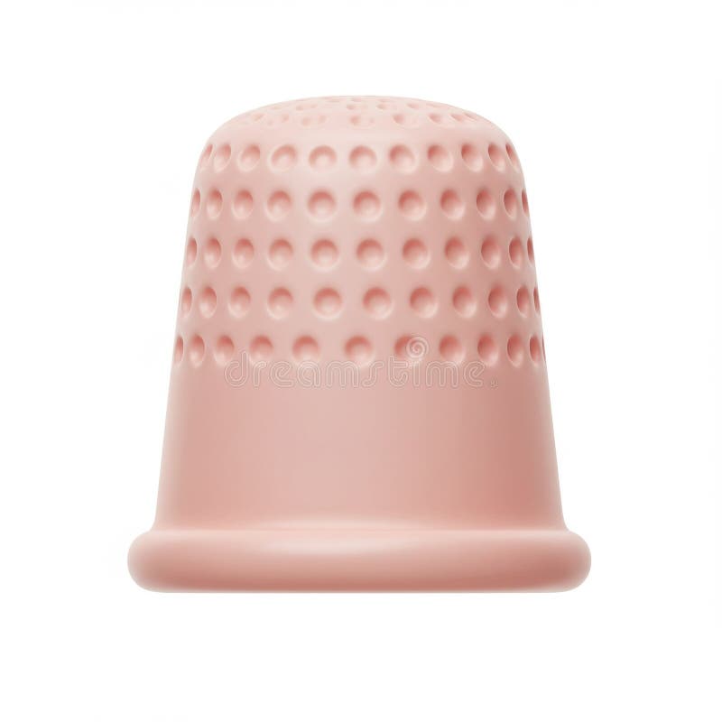 Pink Textured Thimble on White Background Stock Illustration ...