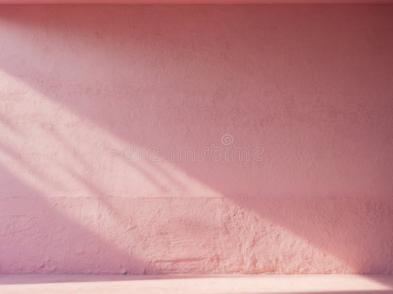 Pink Textured Wall with Sunlight Streaks, a Minimalist Interior Space ...