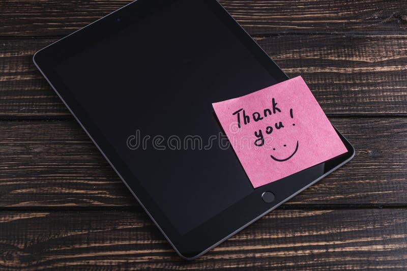Pink Thank You Note Tablet Screen Stock Photos - Free & Royalty-Free ...