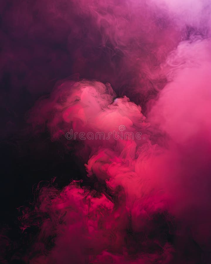Pink Thick Fog on Black Backdrop Stock Image - Image of mist, gloom ...