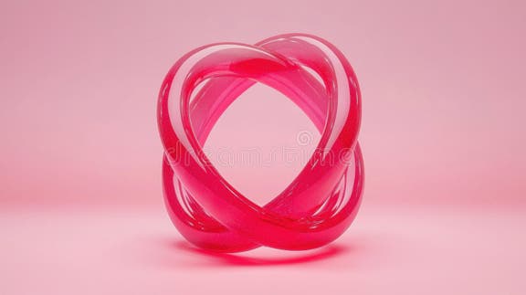 A Pink, Three-dimensional, Abstract Sculpture of Intertwined Loops ...