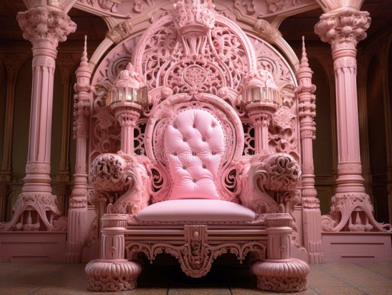 Pink Throne. Decorated Empty Throne. Stock Image - Image of royal ...