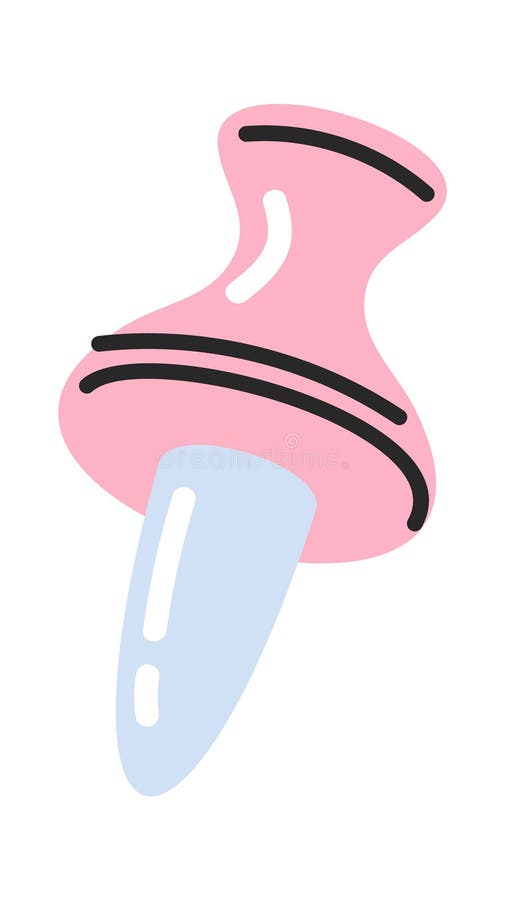 Pink Thumbtack Needle Stationery Tool Stock Vector - Illustration of ...