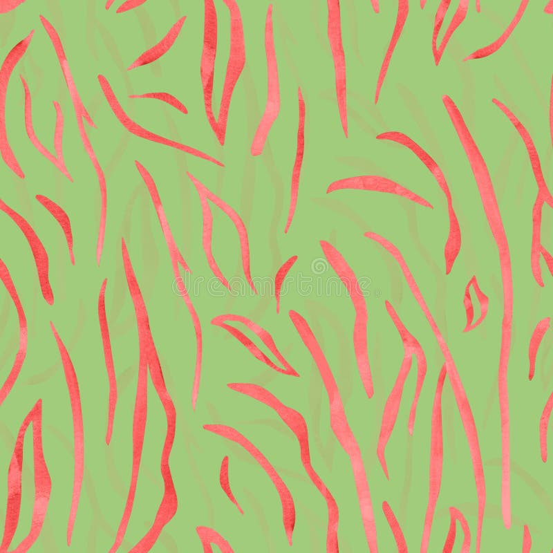 Pink Tiger Stripes on Olive Seamless Pattern Stock Image - Image of ...