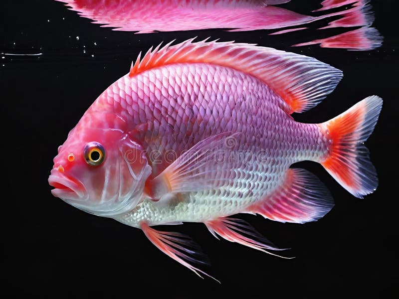 Pink tilapia fish in water stock illustration. Illustration of marine ...