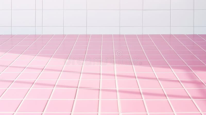Pink Tile Floor Background - 3d Render with Realistic Perspective Stock ...