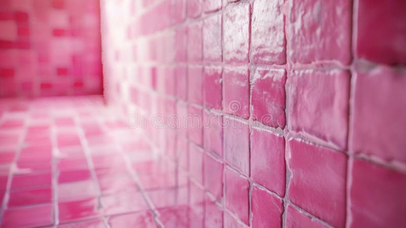 Pink Tiles in Stylish Bathroom. Background Design Stock Image - Image ...