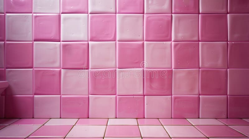 Pink Tiles in Stylish Bathroom. Background Design Stock Photo - Image ...