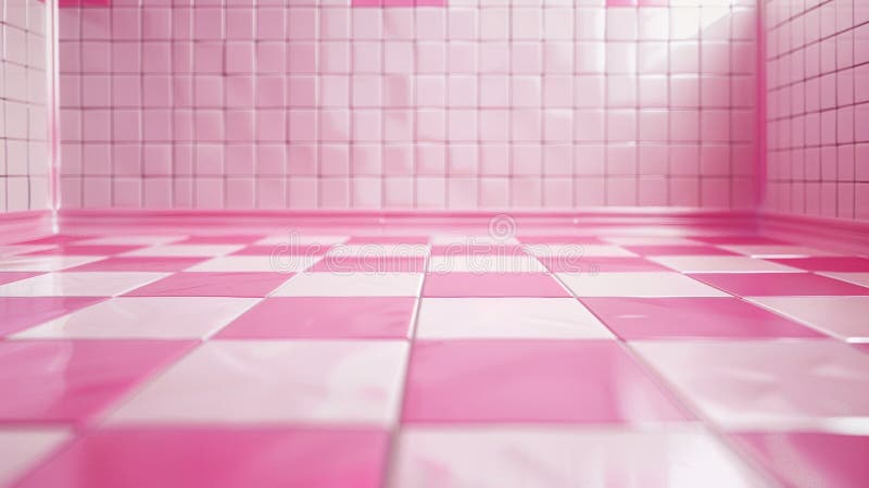 Pink Tiles in Stylish Bathroom. Background Design Stock Image - Image ...