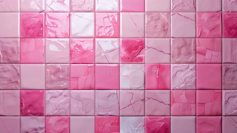 Pink Tiles in Stylish Bathroom. Background Design Stock Photo - Image ...