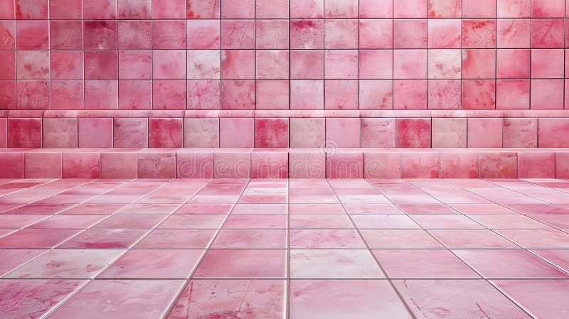 Pink Tiles in Stylish Bathroom. Background Design Stock Photo - Image ...