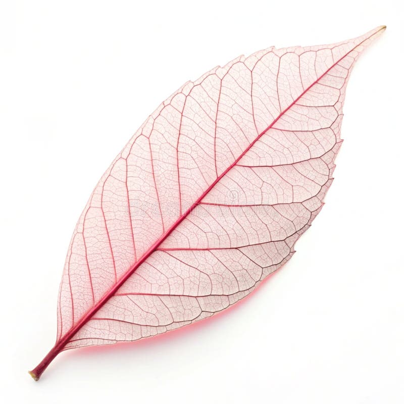 Pink Tinted Translucent Leaf on Transparent Background Stock ...