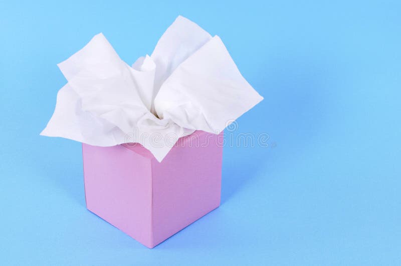 Box of Kleenex Style Tissues Isolated on White Background, Vertical ...