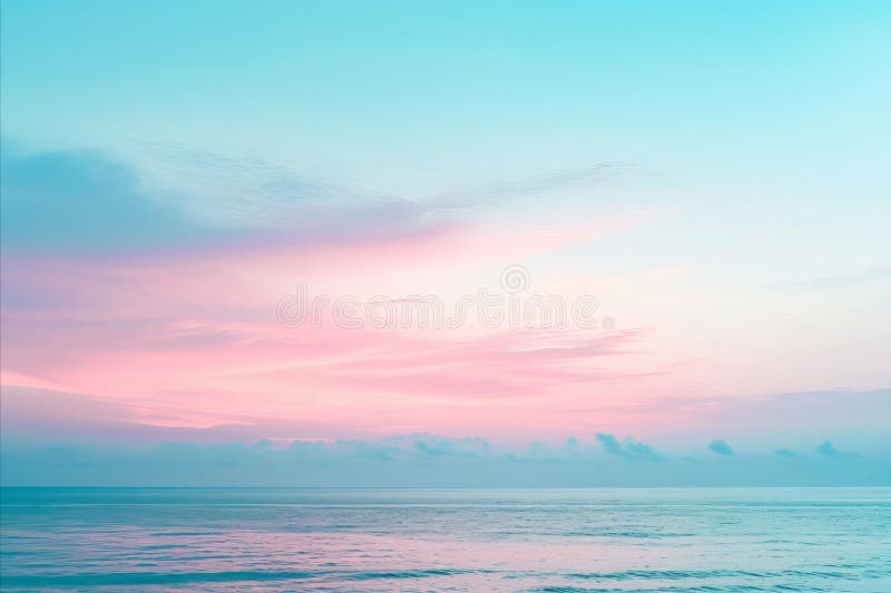 Pink To Soft Blue Gradient in a Dreamy Cloud Sky Stock Image - Image of ...