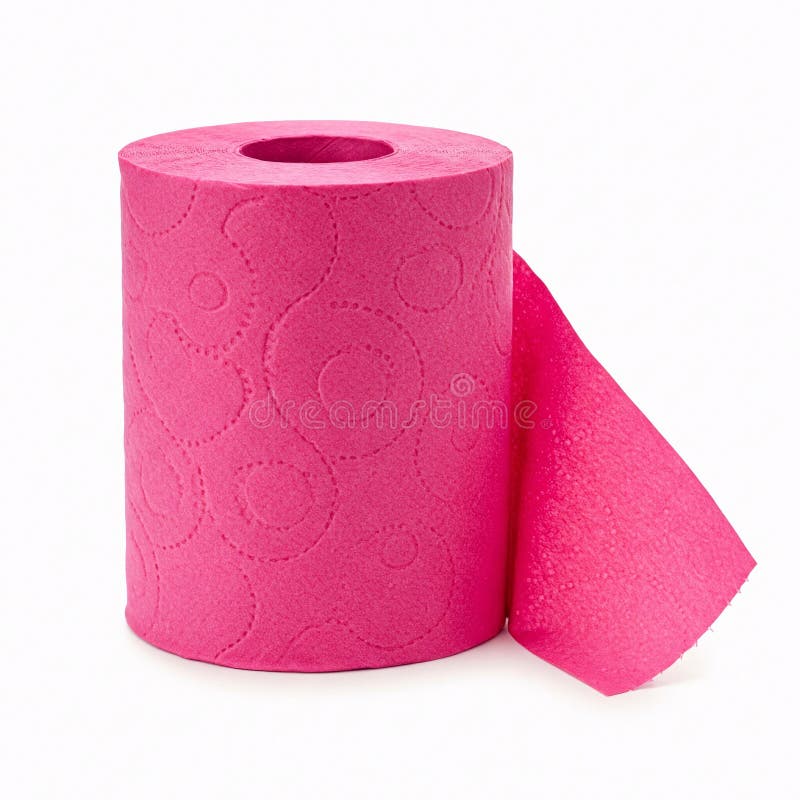 Pink Toilet Paper Roll 3d Isolated on a White Background. Studio Shot ...