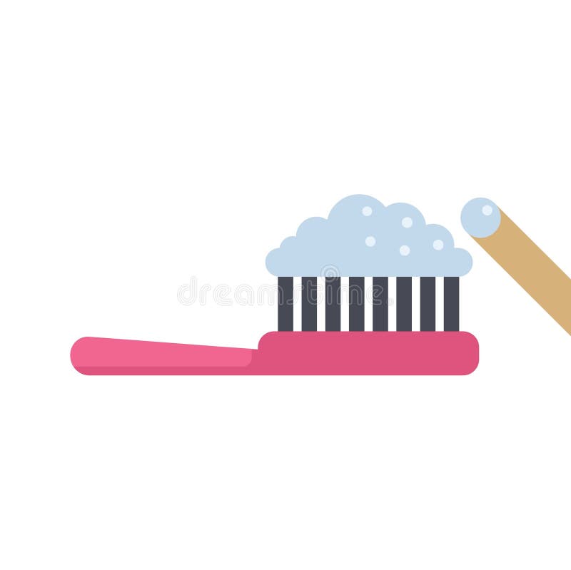 Pink Toothbrush with Toothpaste Applying Getting Ready for Brushing ...