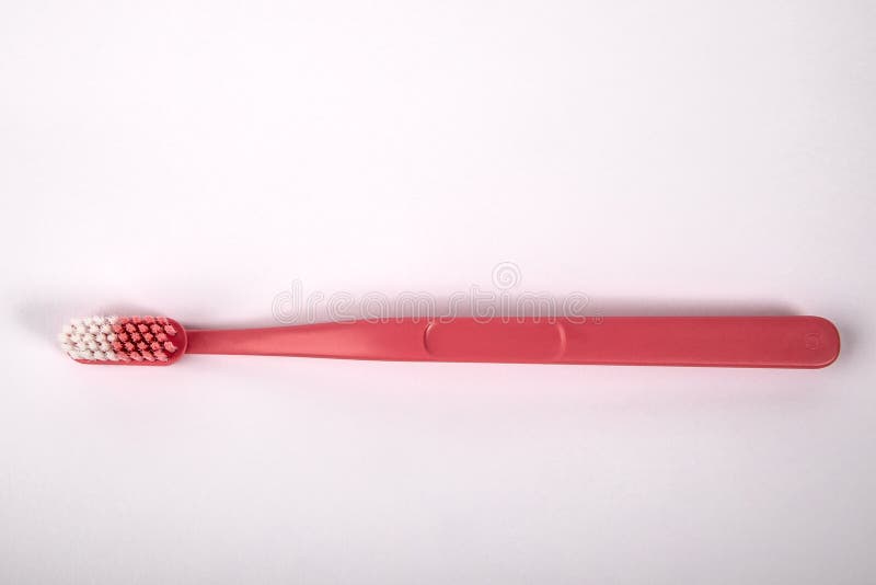 Pink Toothbrush on a White Background. Object, Dental Hygiene Stock ...