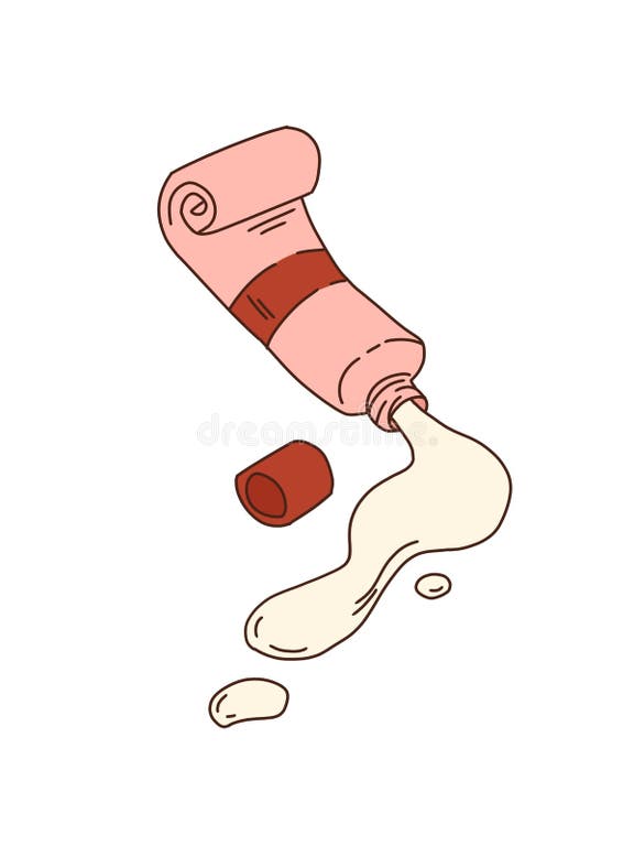 Pink Toothpaste Vector Illustration on White Background Stock ...