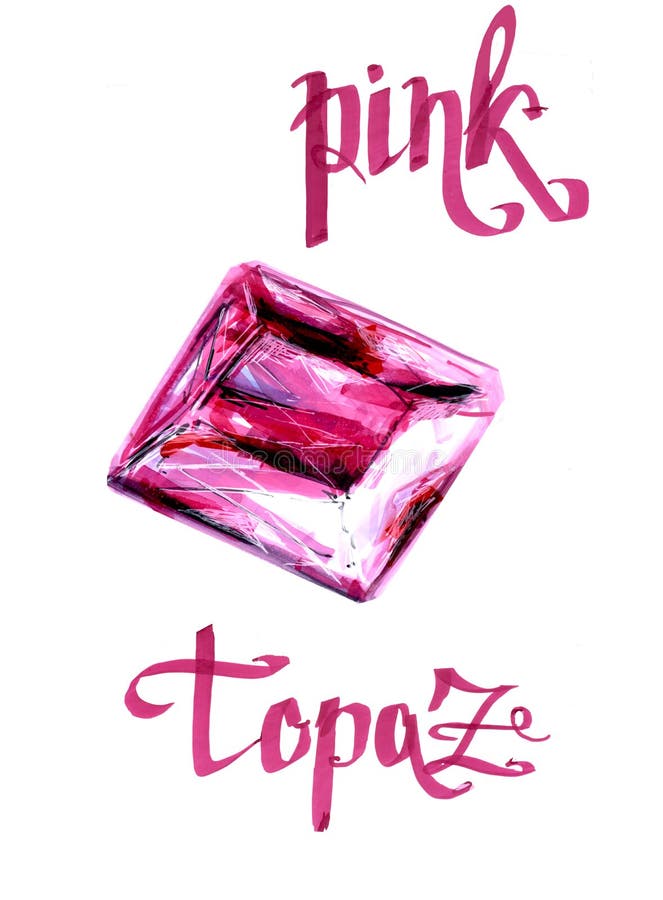 Pink Topaz Crystal Drawing Inks Stock Illustrations – 3 Pink Topaz ...