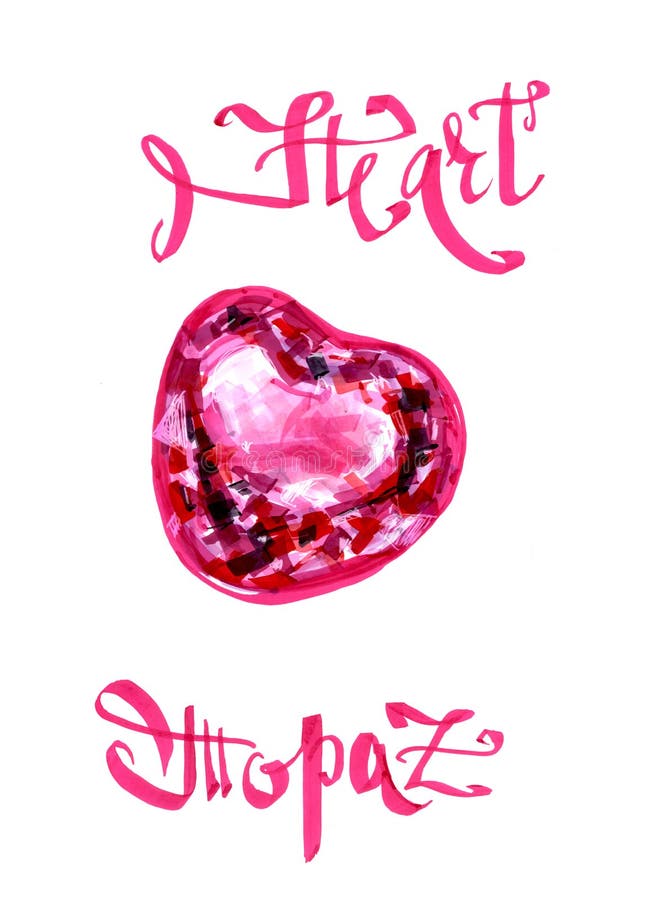 Pink Topaz Crystal Drawing Inks Stock Illustrations – 3 Pink Topaz ...