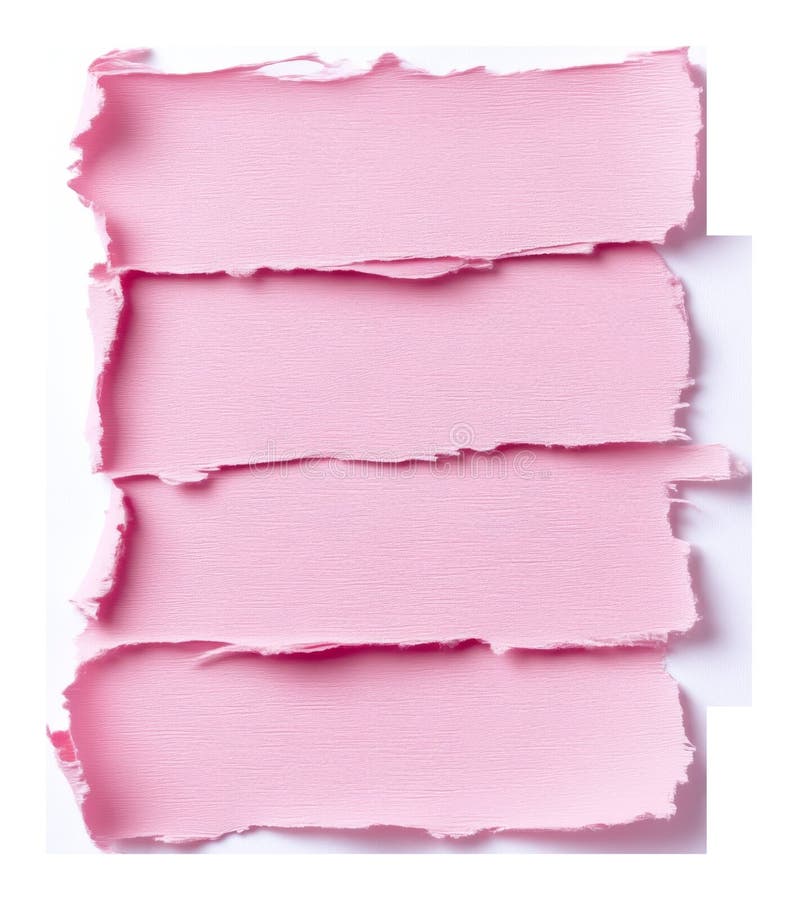 Pink Torn Paper Layers on Transparent Background, Textured Abstract ...