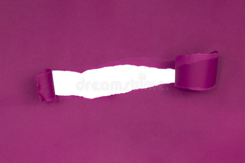 Pink Torn Sheet of Paper with Whole Space for Text Isolated Stock Photo ...