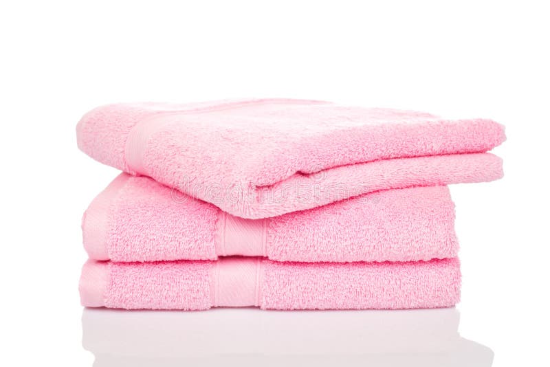 Pink towels stock image. Image of stacked, folded, absorb - 4848653