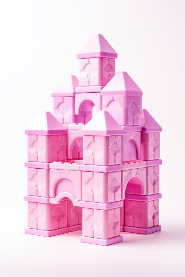 Pink Toy Toy Building Set White Background Stock Illustration ...