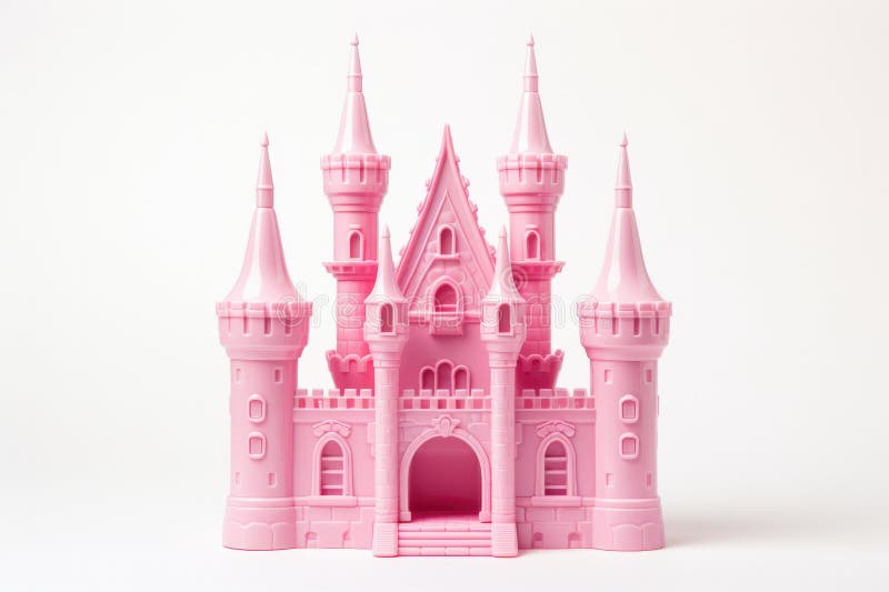 Pink Toy Toy Castle White Background Stock Illustration - Illustration ...