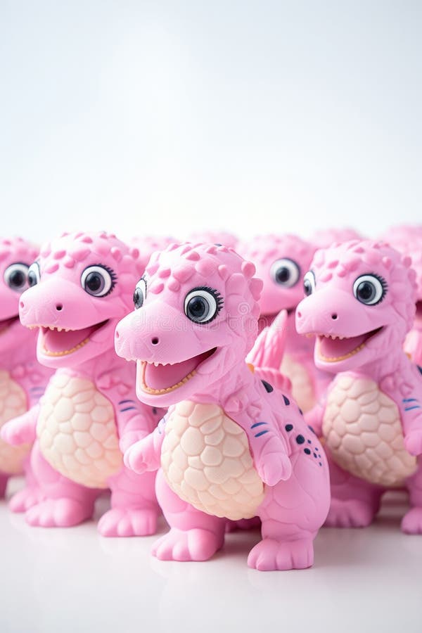 Pink Toy Toy Dinosaur Figures White Background Stock Illustration ...