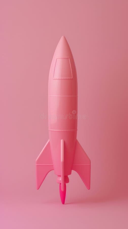 Pink Toy Rocket on a Pink Background Stock Photo - Image of modern ...