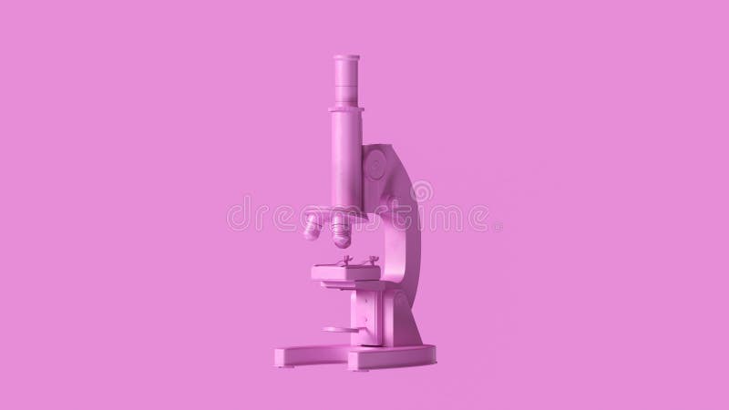 Pink Traditional Microscope Stock Illustration - Illustration of color ...