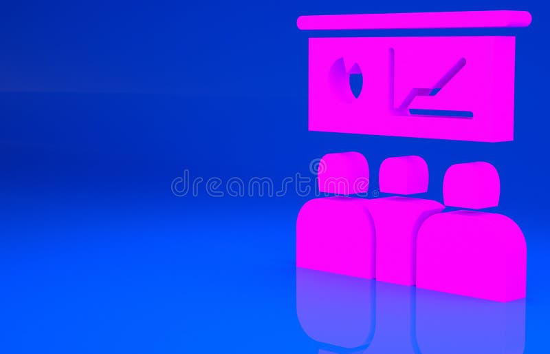 Pink Training, Presentation Icon Isolated on Blue Background ...